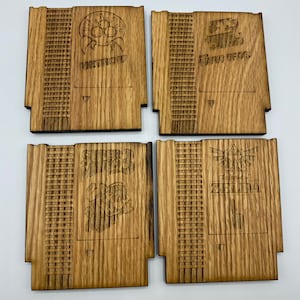 Retro Game NES Cartridge Wooden Coasters. - Etsy