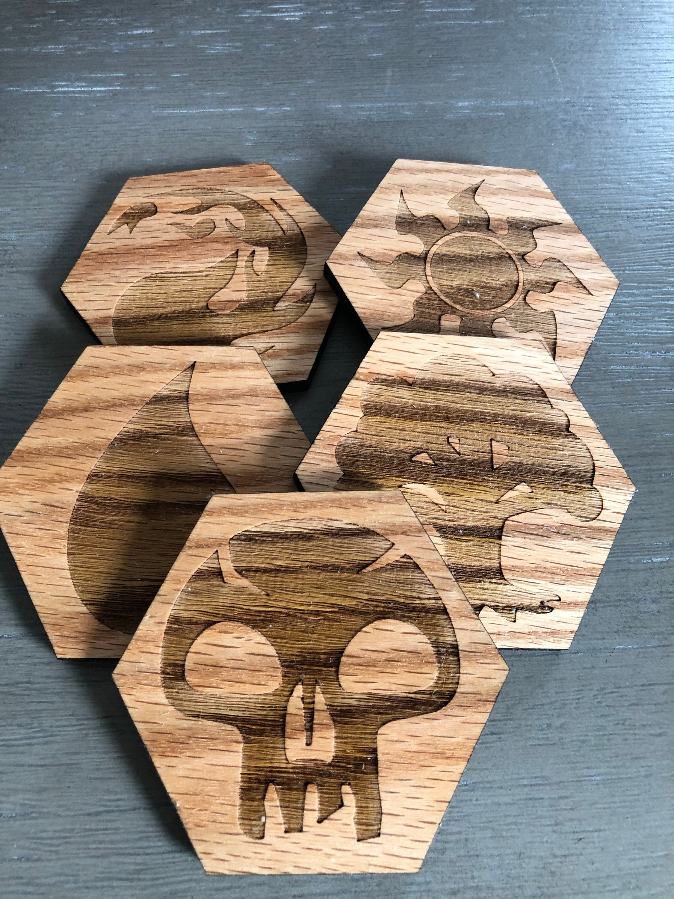 Magic the Gathering Mana Coasters MTG. Wooden Coasters. - Etsy