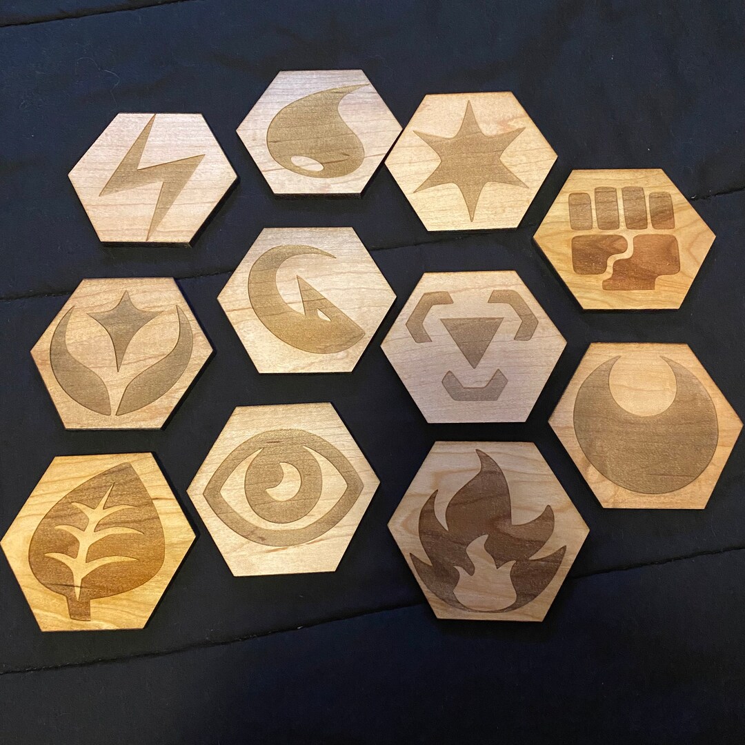Pokemon Energy Coasters. Wooden Coasters. - Etsy