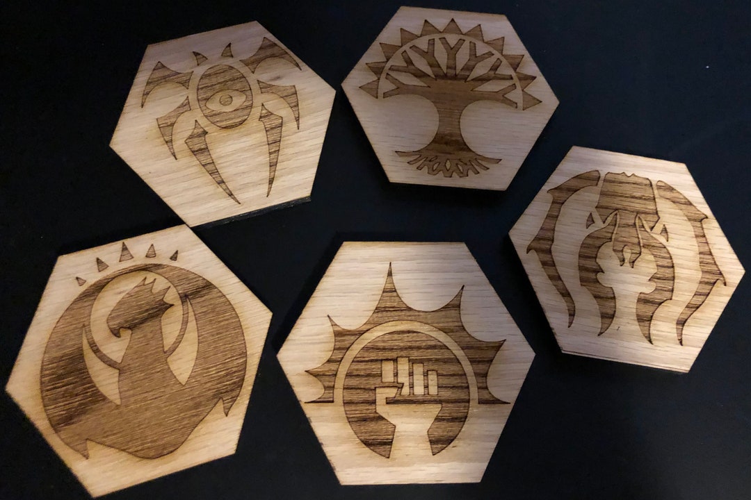 Magic the Gathering Guild Coasters MTG. Wooden Coasters Set A of 5 ...