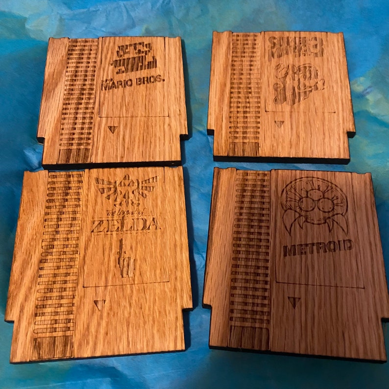Retro Game NES Cartridge Wooden Coasters. - Etsy