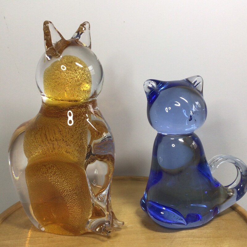 Glass Cat Figurine - Etsy