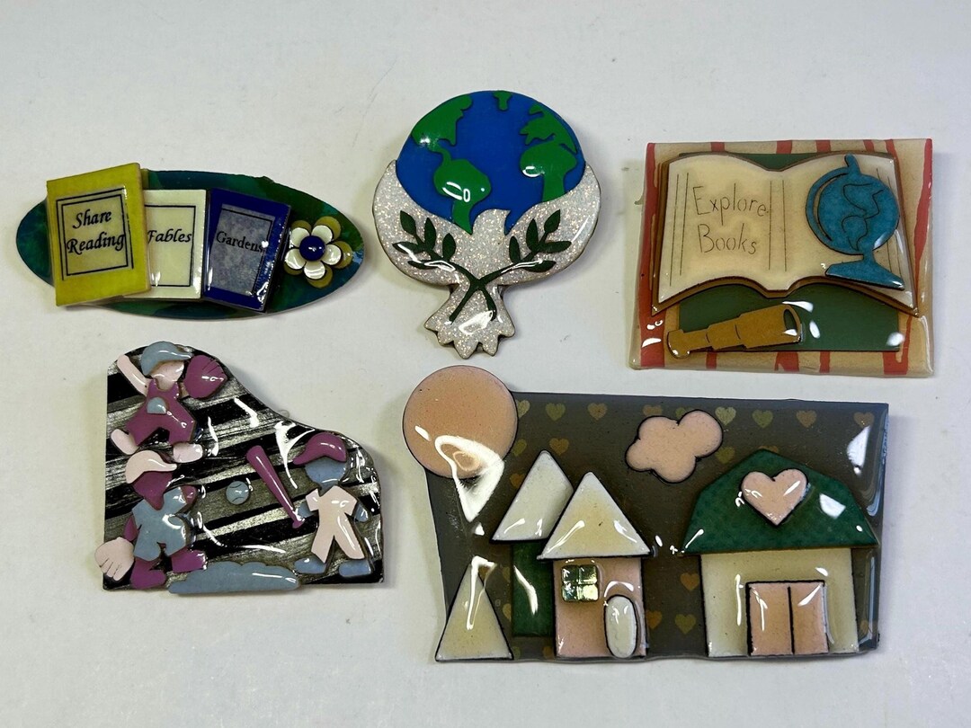 Choice of Handmade House, People and Book Pins by Lucinda. Smooth ...