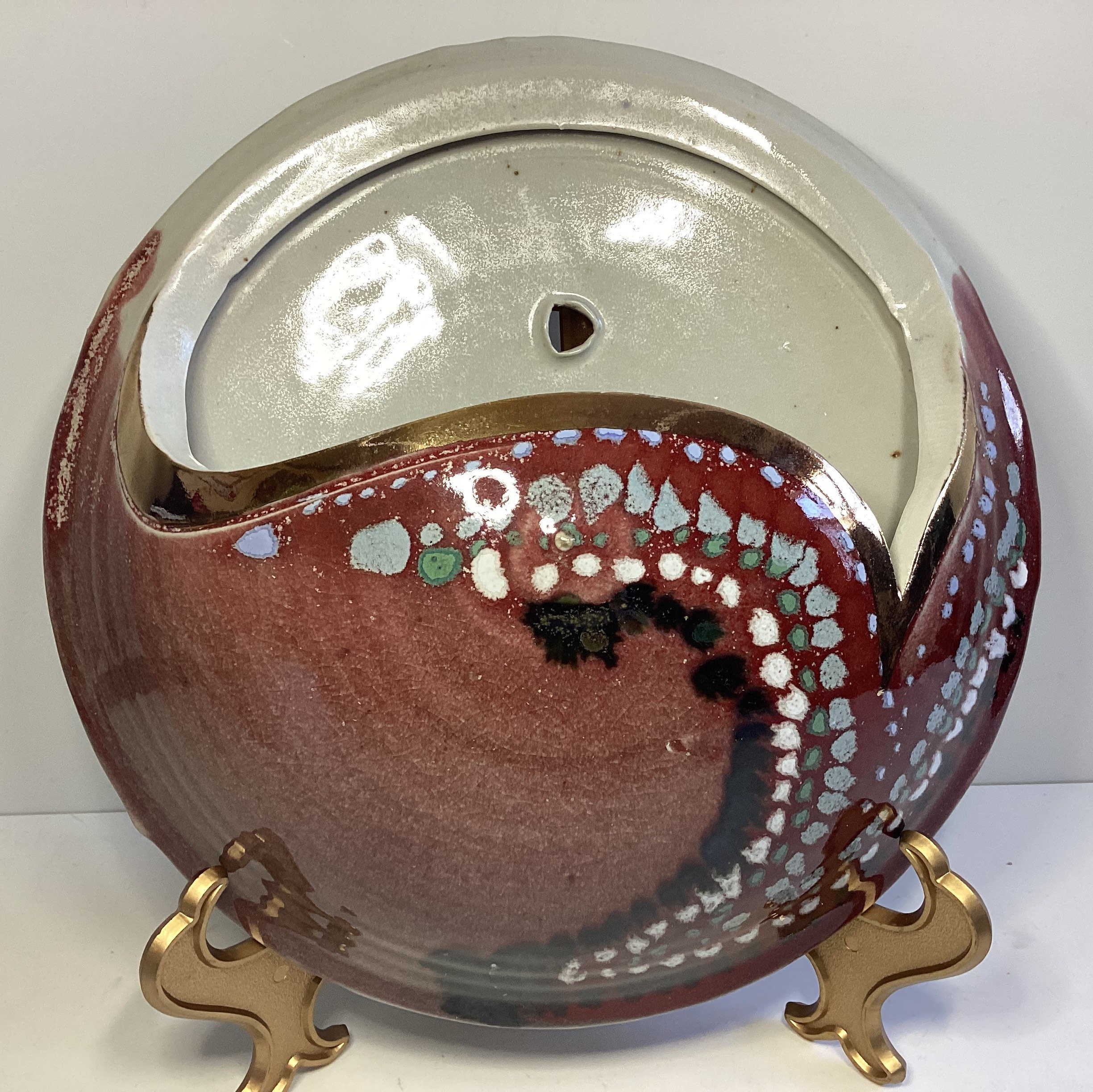 Unique Signed Lisa Koch Studio Art Pottery Red Gold - Etsy
