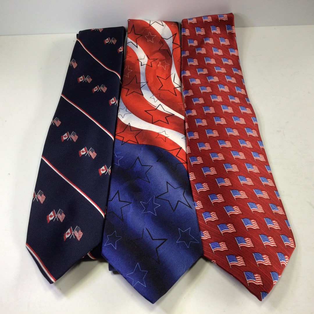 Choice of Patriotic American Flag Silk Ties. Excellent Condition With ...