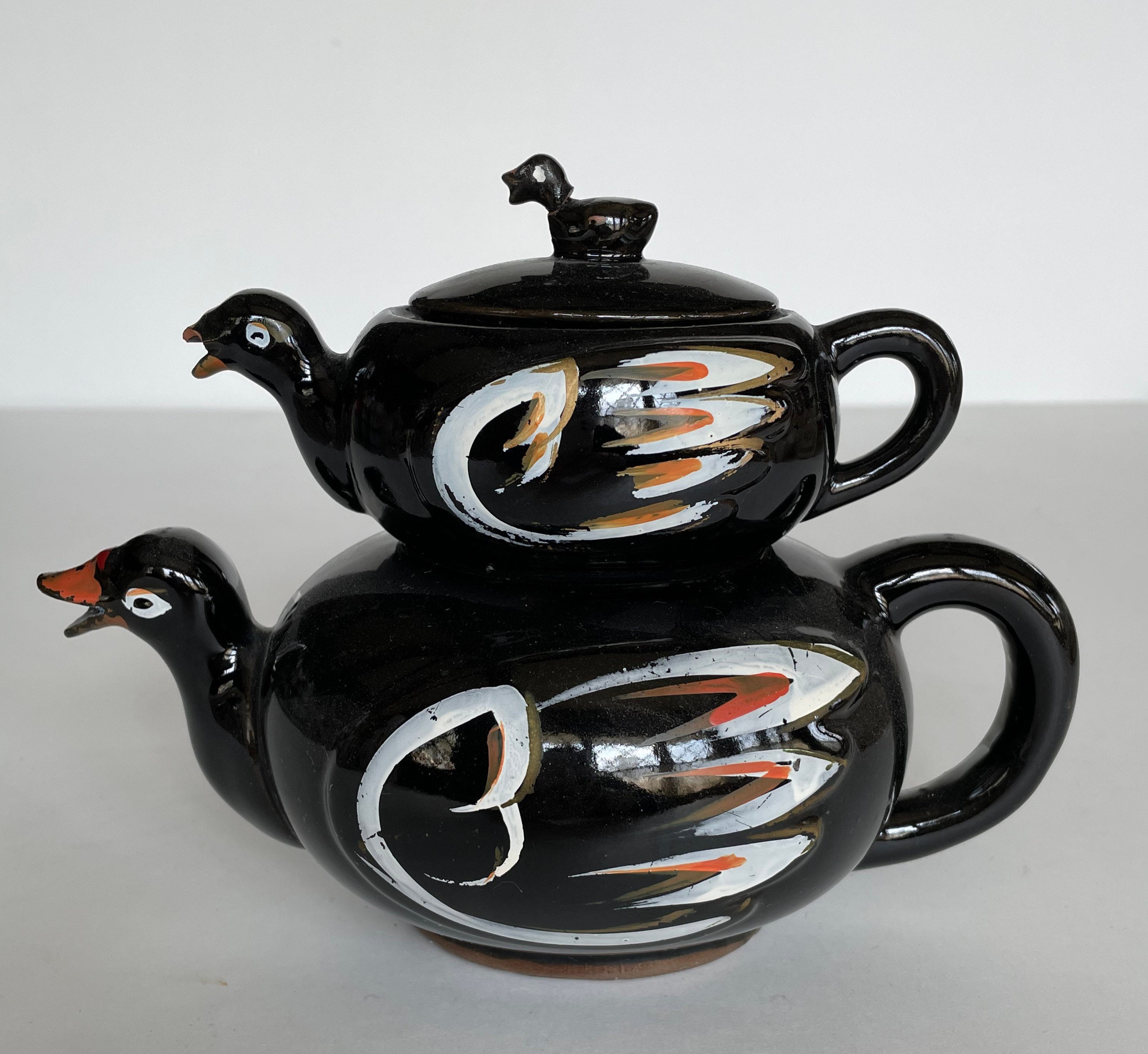 Redware Chicken Stacking Teapot and Creamer. Made in Japan. in - Etsy