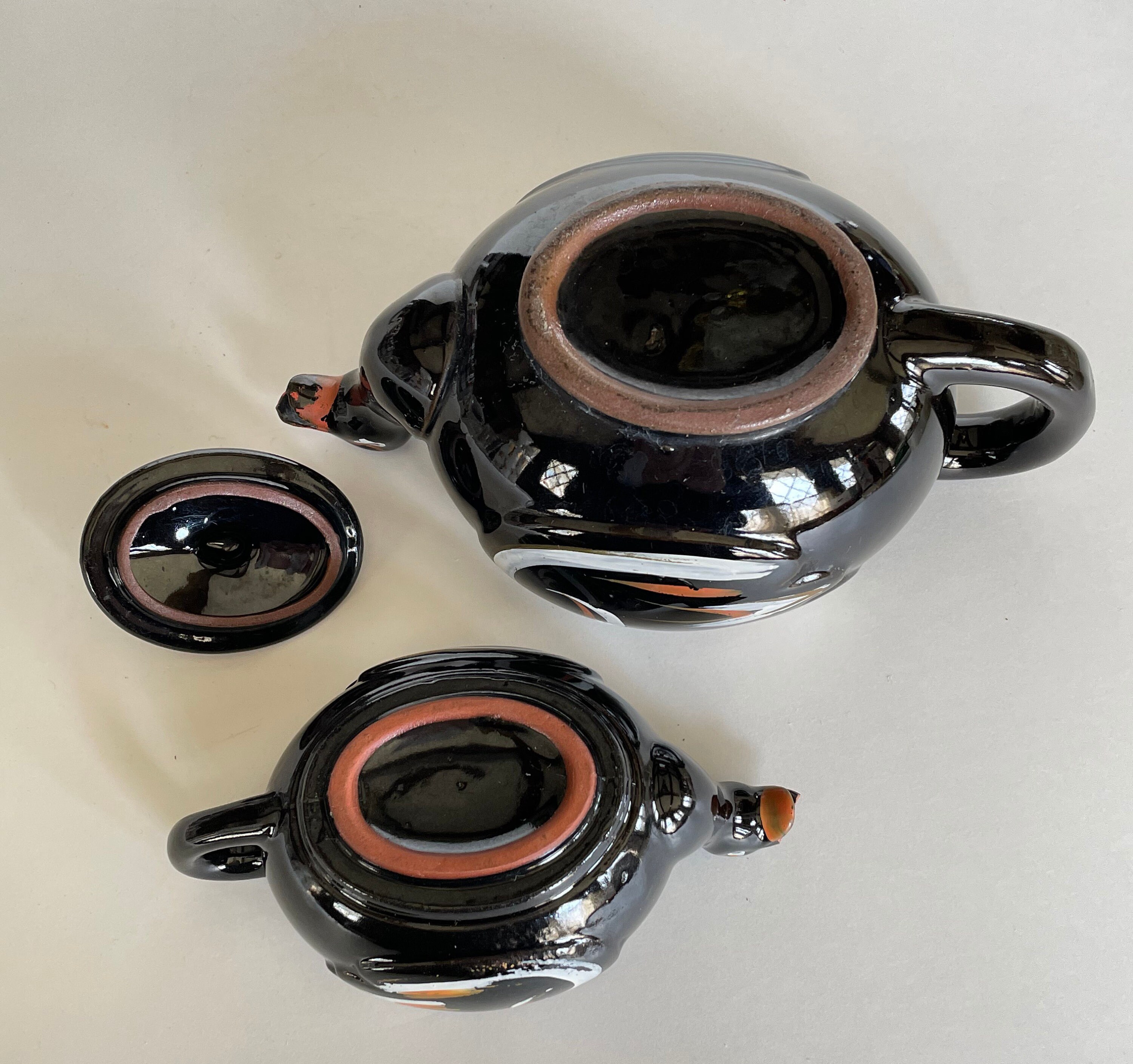 Redware Chicken Stacking Teapot and Creamer. Made in Japan. in - Etsy