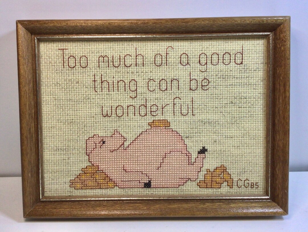 Framed Sassy Pig Cross Stitch: Inspirational Vintage Decor (7.5x5.5) - Etsy