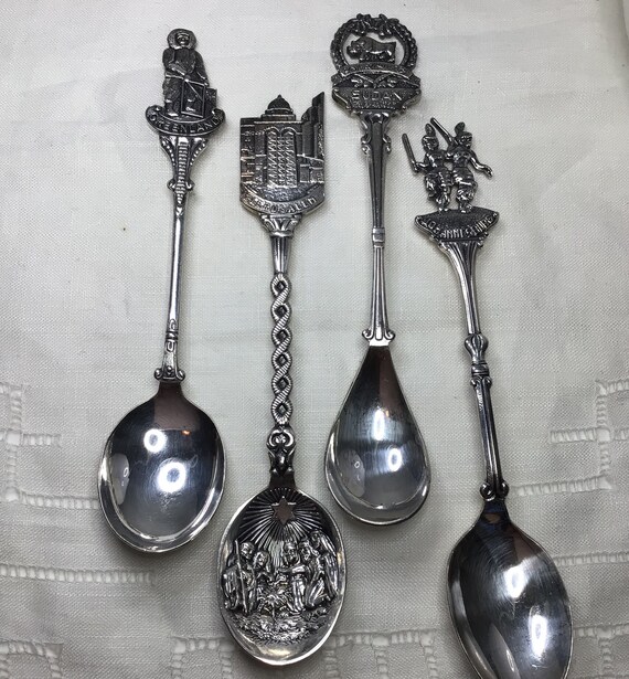 Vintage Silver Plated EPNS Souvenir Spoons. Excellent Quality - Etsy