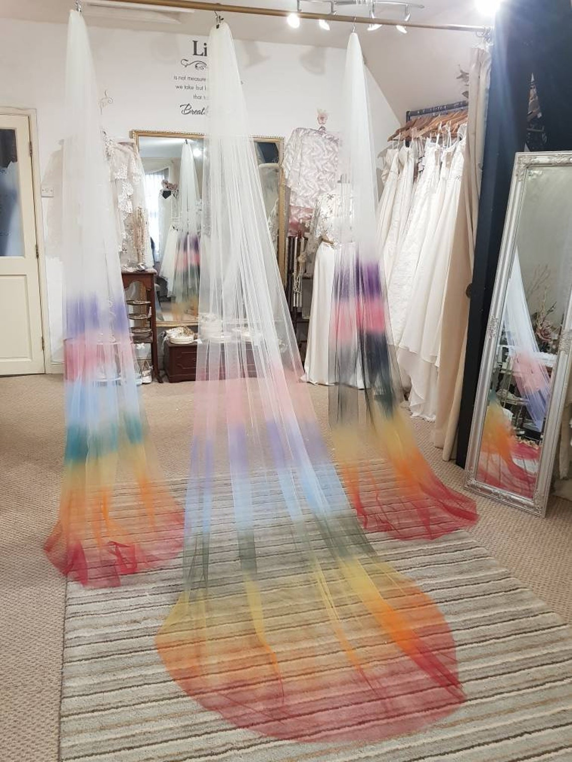 Rainbow Veil-ombre Veil Unicorn Veil-coloured Veil Coloured - Etsy