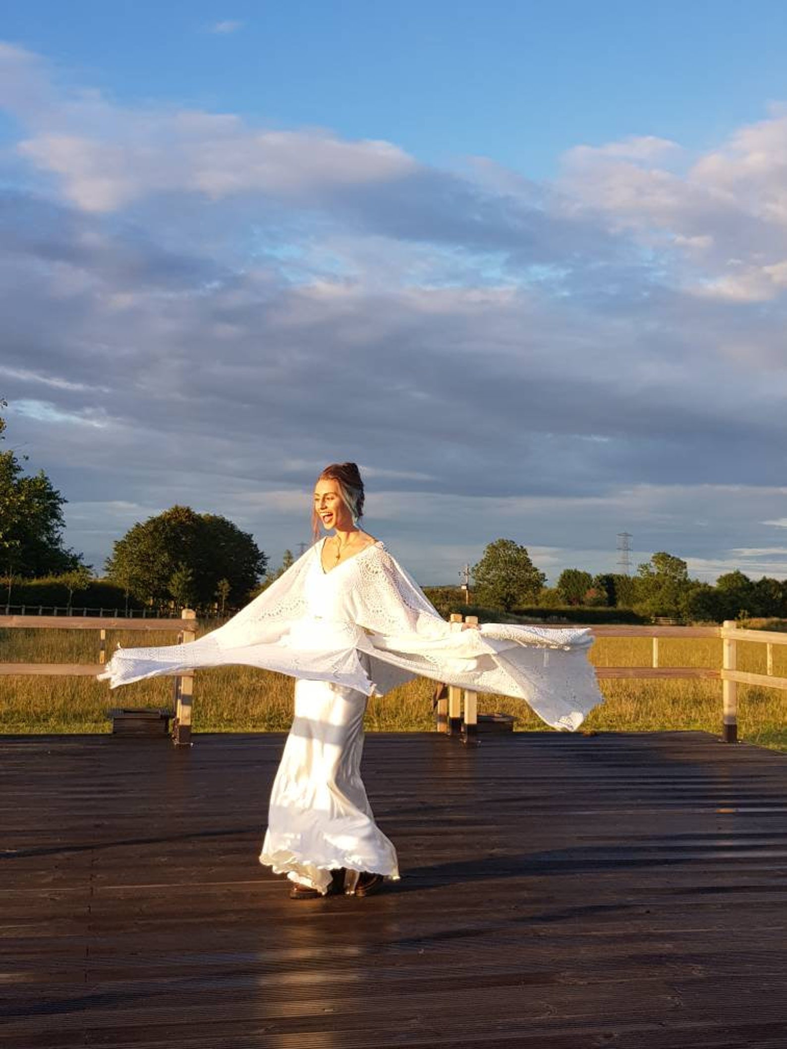 Verity Crochet Lace Style Wedding Dress Boho Wedding Dress - Etsy