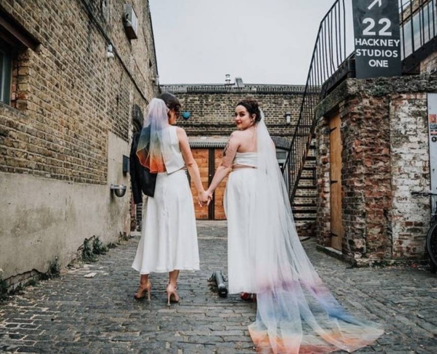 Rainbow Veil-ombre Veil Unicorn Veil-coloured Veil Coloured - Etsy