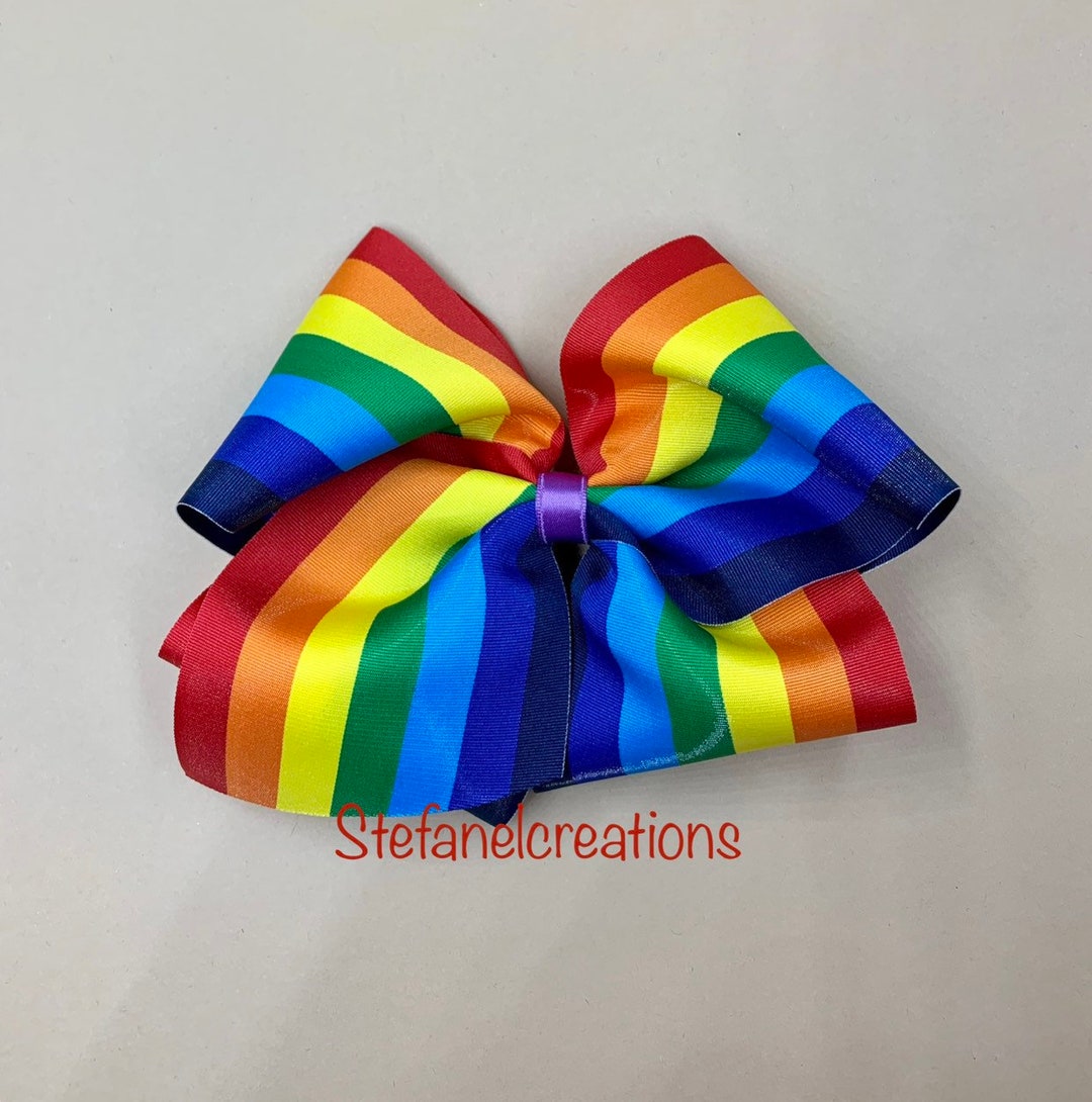 Jojo Siwa Inspired Bow, Large Rainbow Bow With Alligator Clip for Girls ...