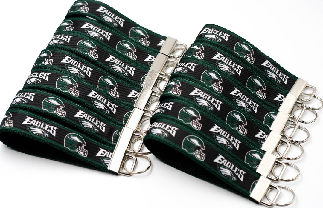 Set of 13 Philadelphia Eagles Football Design, Ribbon Wristlet Keyfob ...