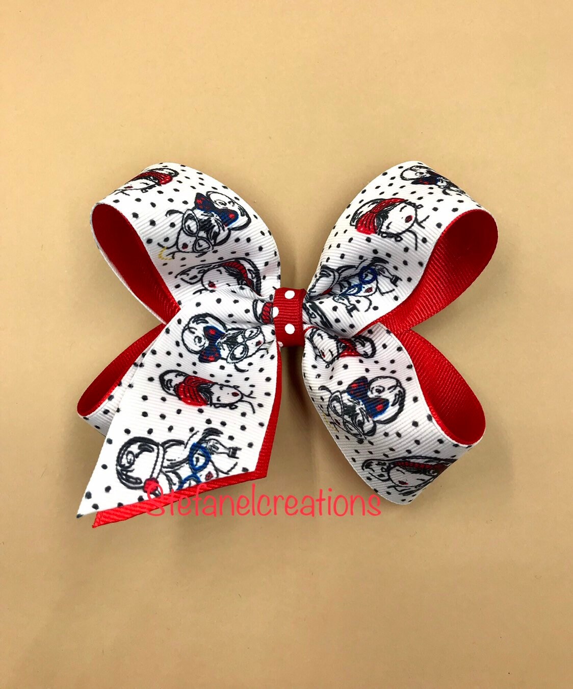 Jojo Siwa Inspired Bow, Large Fashion Design and Red and White Bow With ...