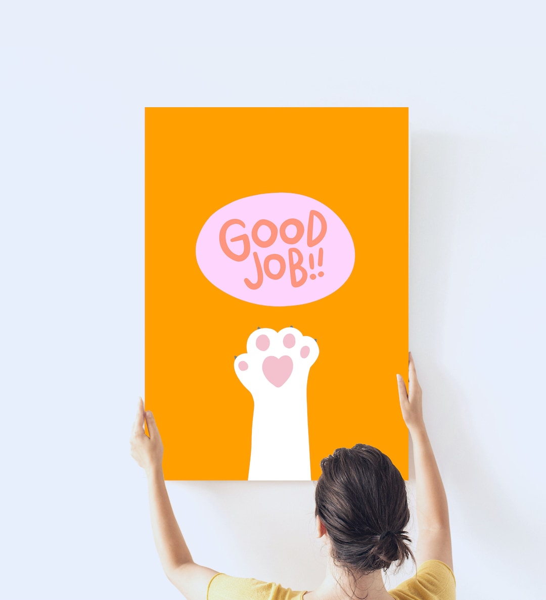 GOOD JOB CAT Poster, Ready-made Graphic for Self-printing With Cat's ...
