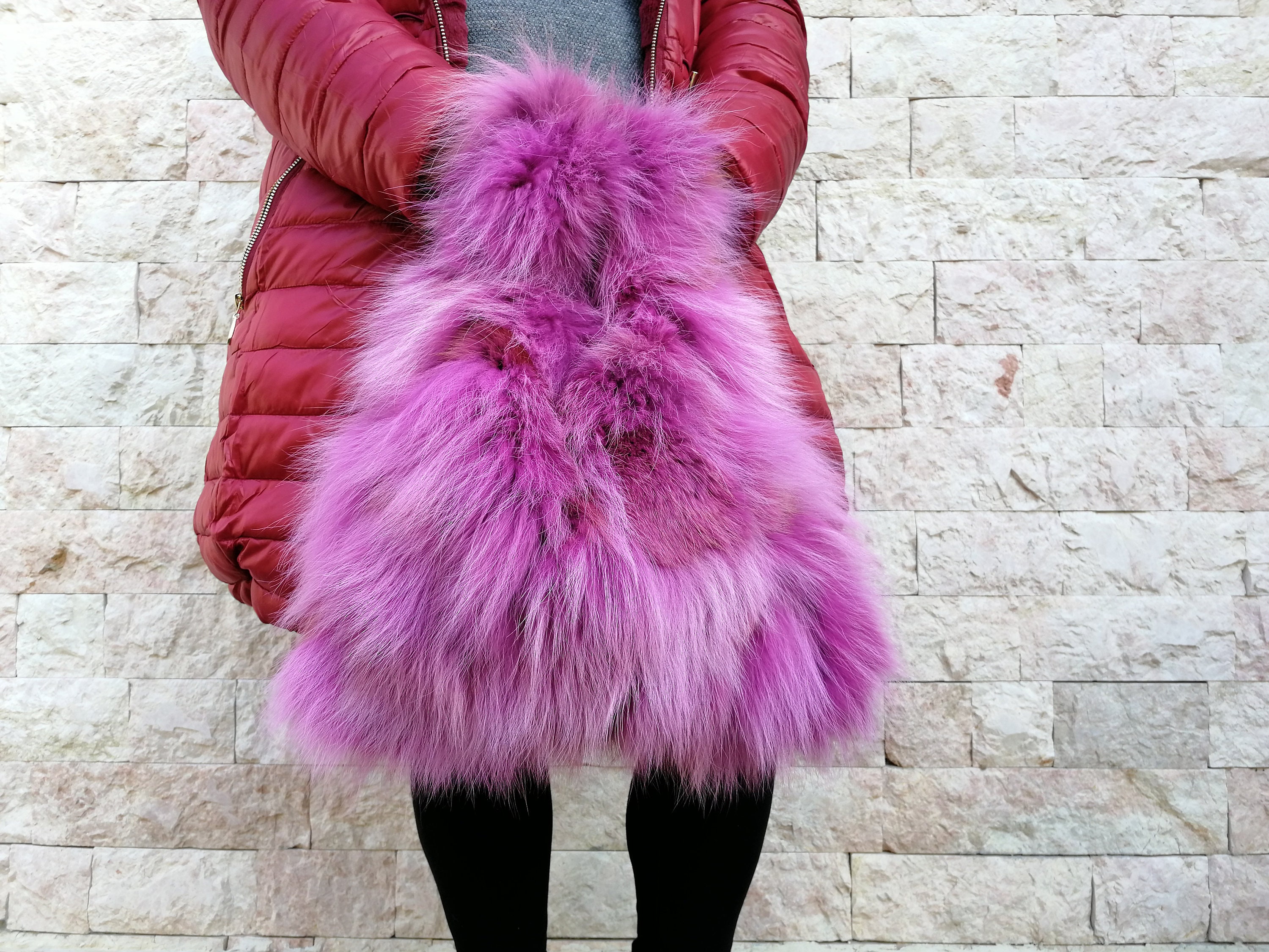 Fuchsia fox hand bag