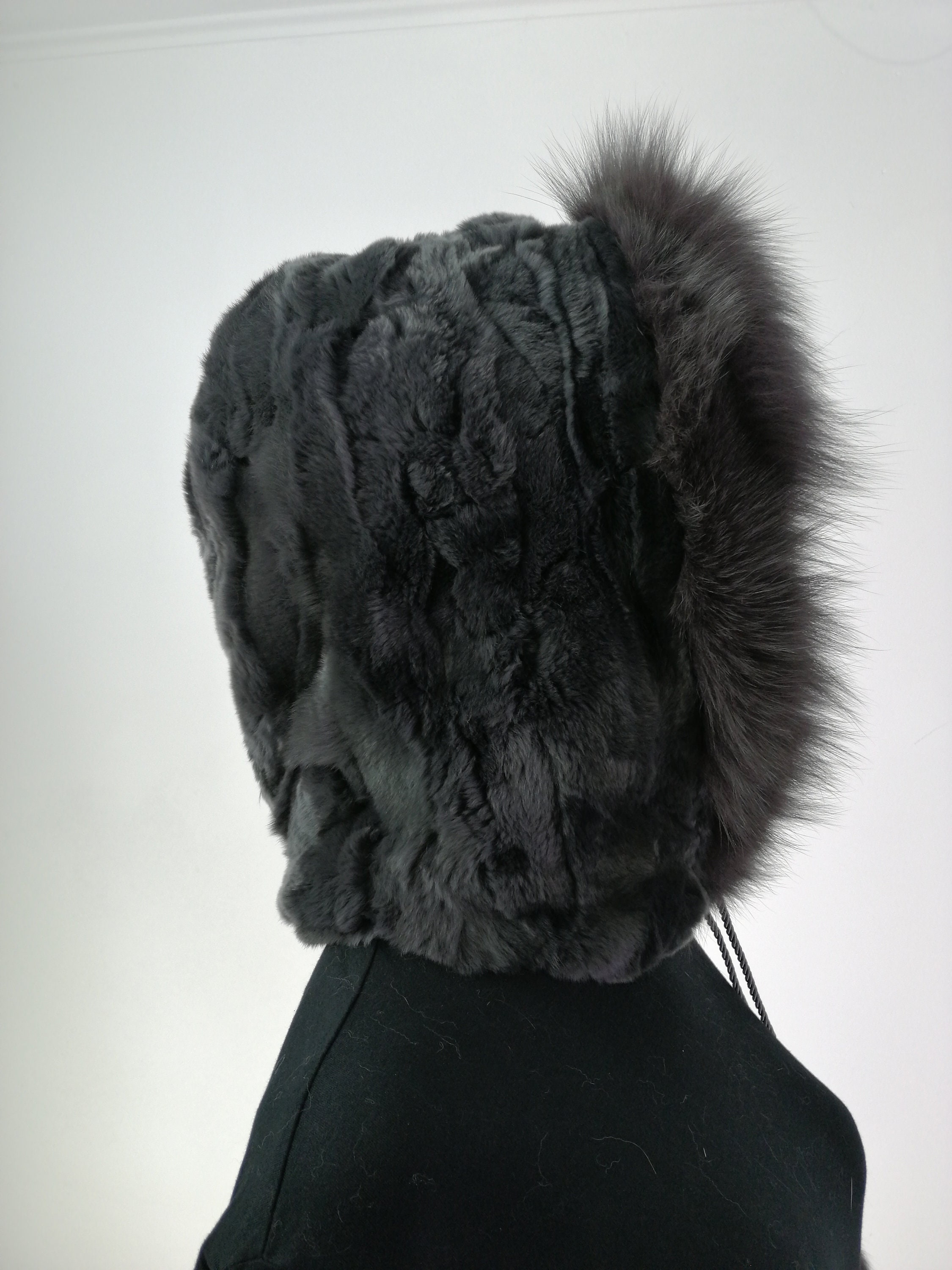 Genuine fur hood rex rabbit