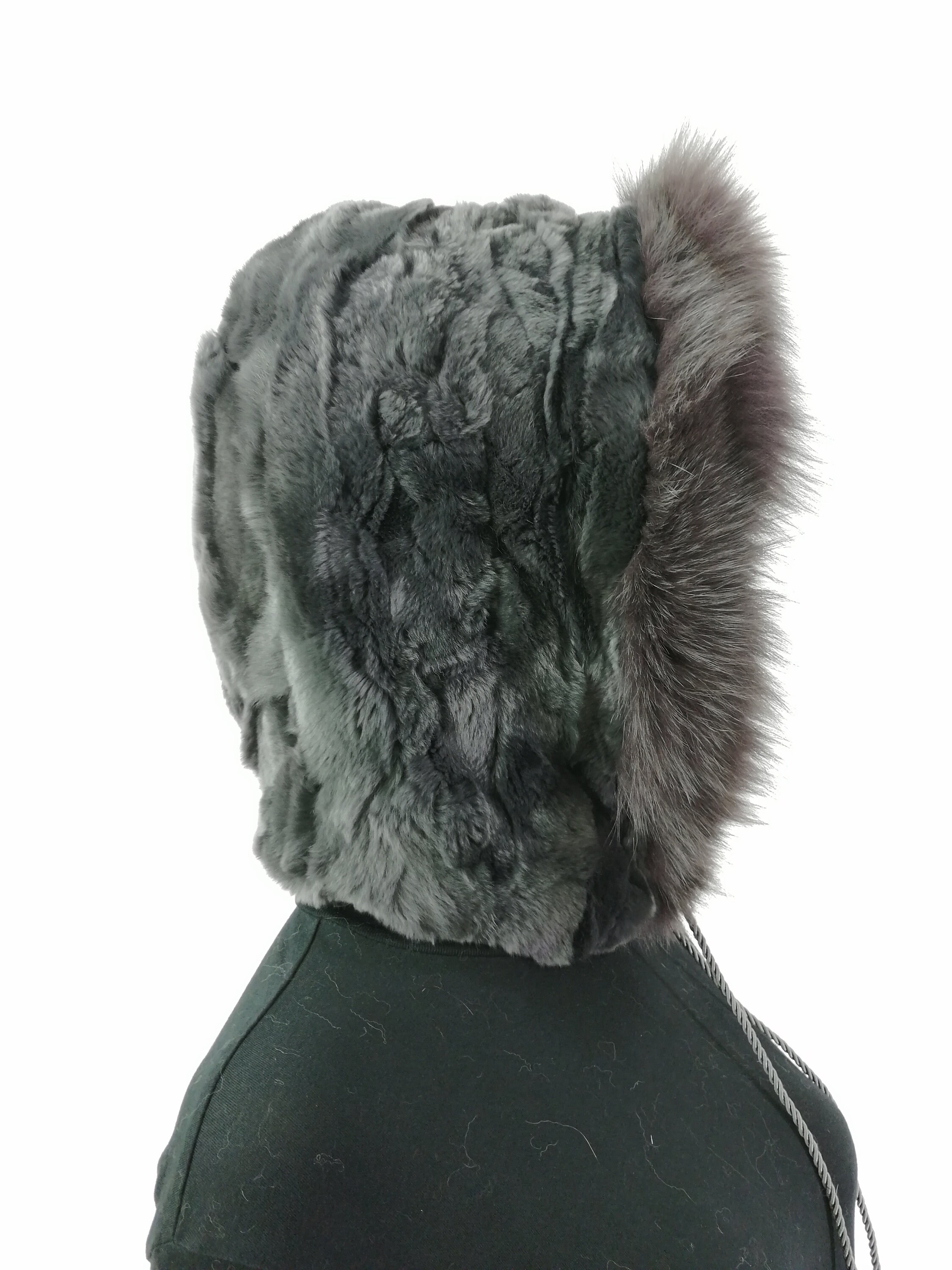 Genuine fur hood rex rabbit