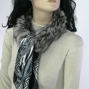 Silver Fox Scarf or Headband With Fabric Scarf | Etsy