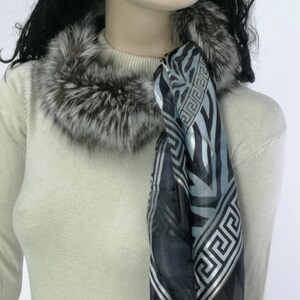 Silver Fox Scarf or Headband With Fabric Scarf | Etsy