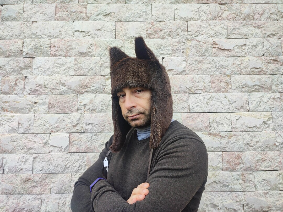 Nutria Fur Trapper Hat With Ears - Etsy