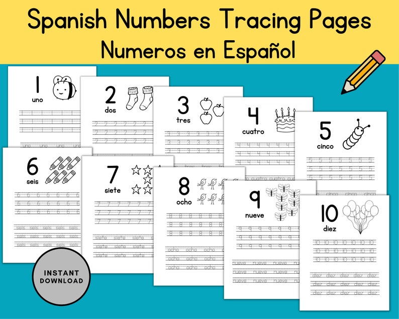 Number Tracing Pages, Números En Español, Spanish Numbers, Kindergarten ...