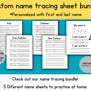 Custom Name Tracing Printable, Fine Motor Practice, Handwriting ...