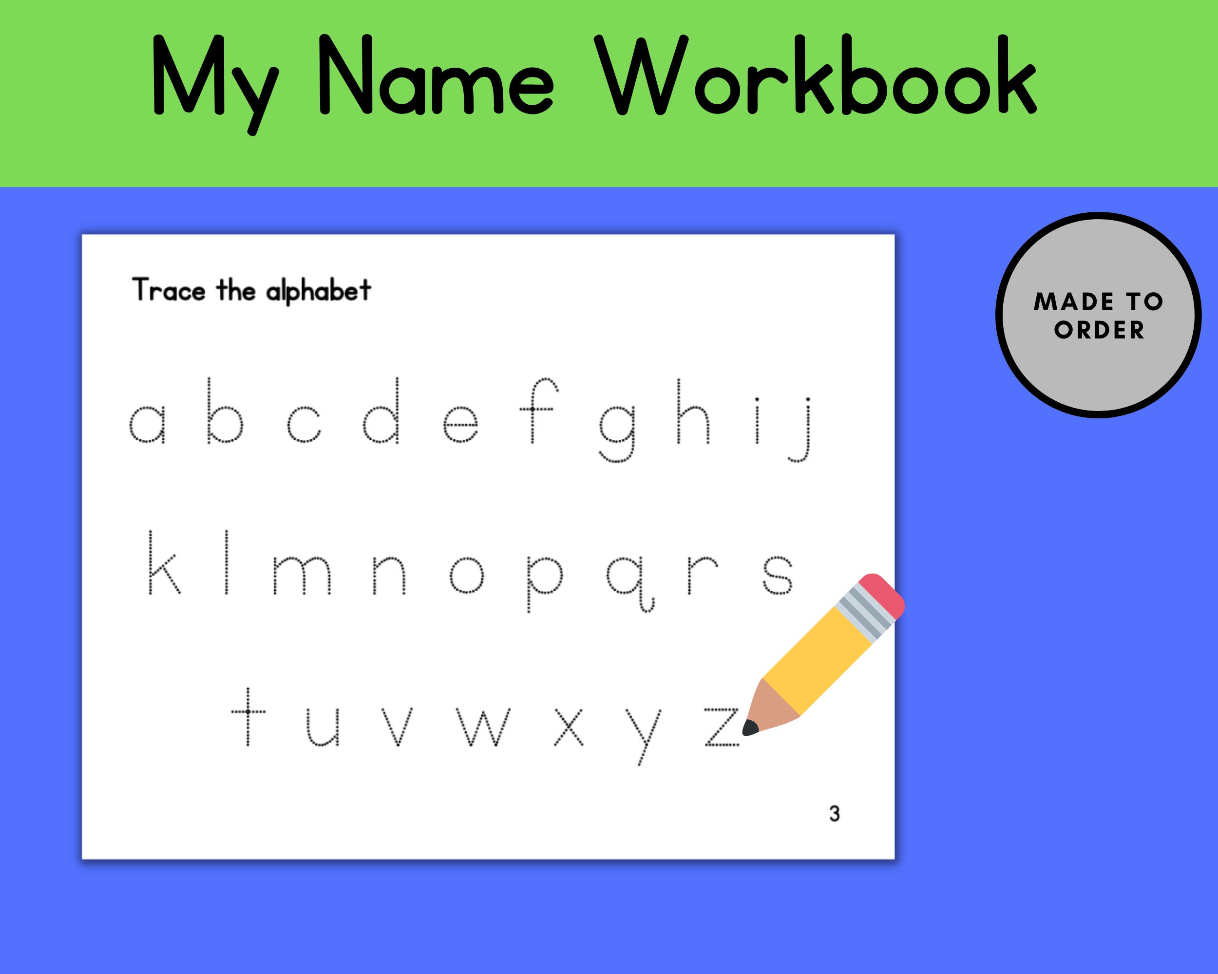 10 Page Trace My Name Workbook, Personalized Name Book, Practice My ...