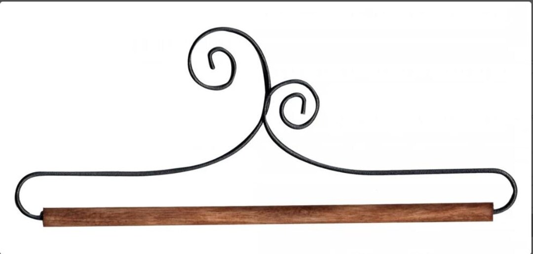6" Double Scroll Metal/wood Hanger - Etsy