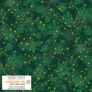 Star Glitter by Stof Green Stars & Snowflakes #4591M-014 - Etsy