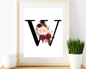 Letter w monogram | Etsy