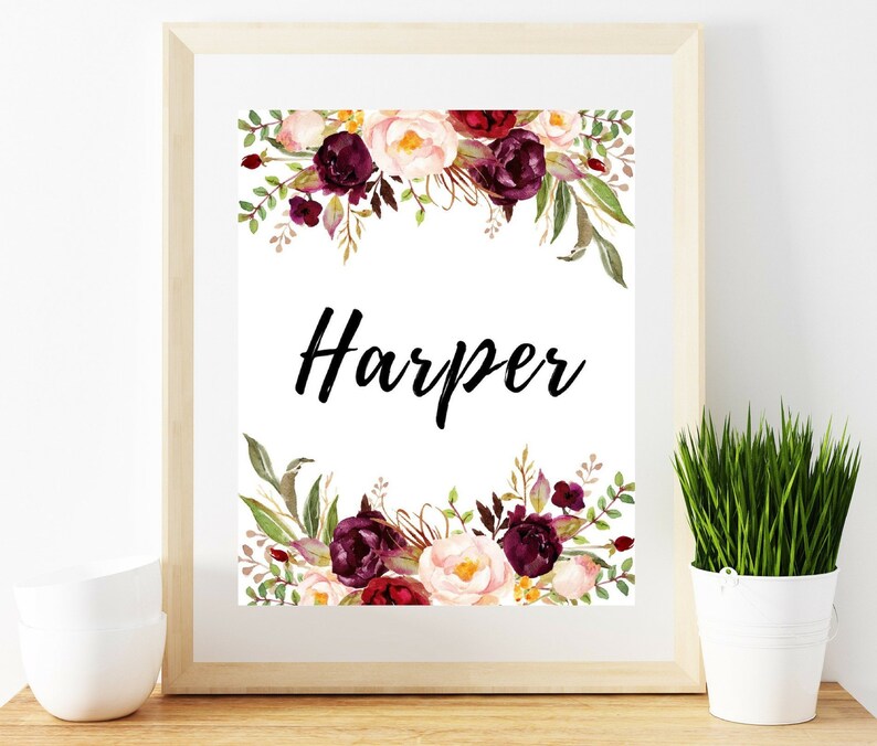 Harper Name Print for Nursery Harper Name Printable Nursery | Etsy