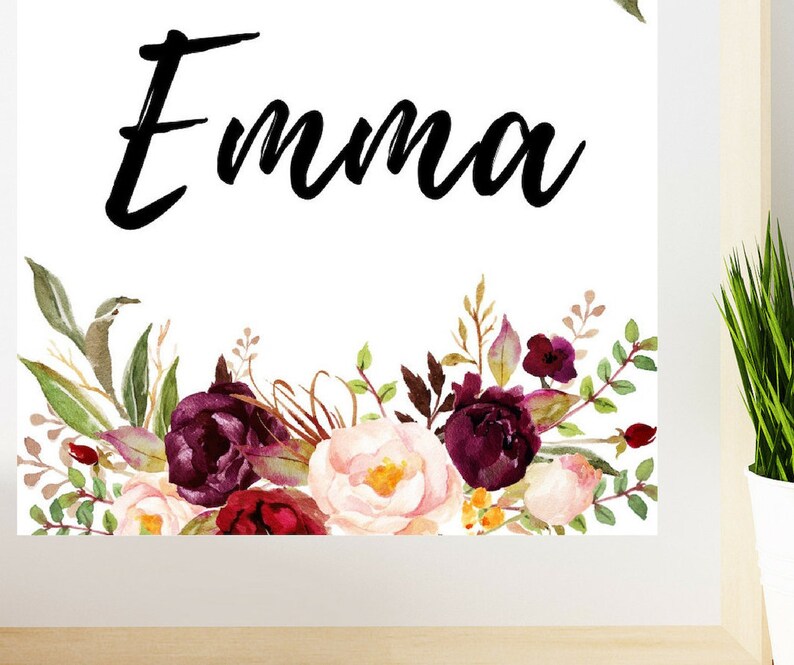 Emma Name Sign Emma Name Print Nursery Name Baby Girl Emma | Etsy