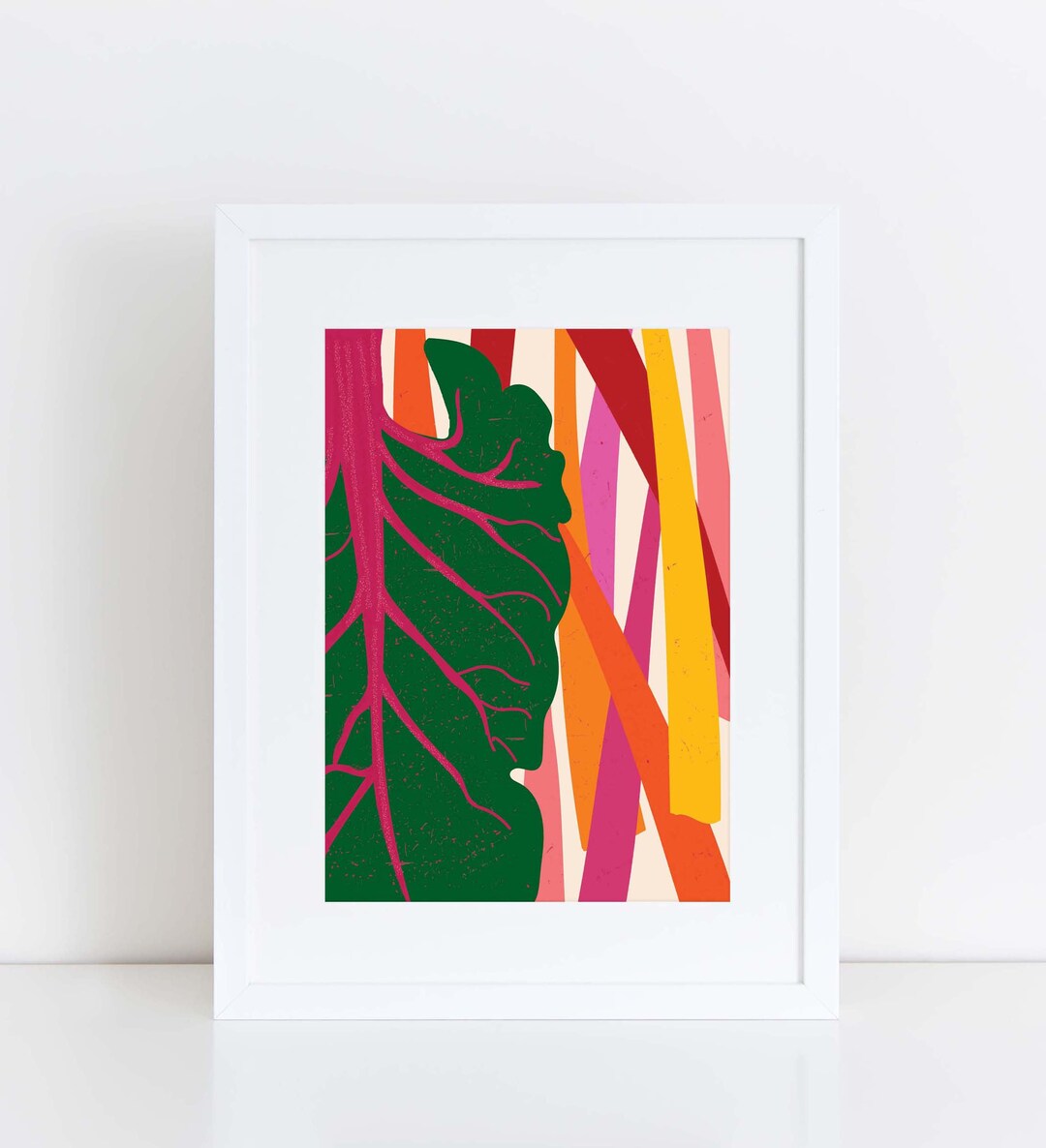 Rainbow Chard Art Print, Vegetable Art Print, Wall Art, Vegetable ...