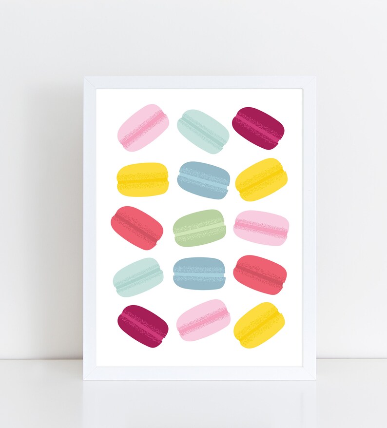 French Macarons Art, French Food Art, Macarons Art, Cookies Art Print ...