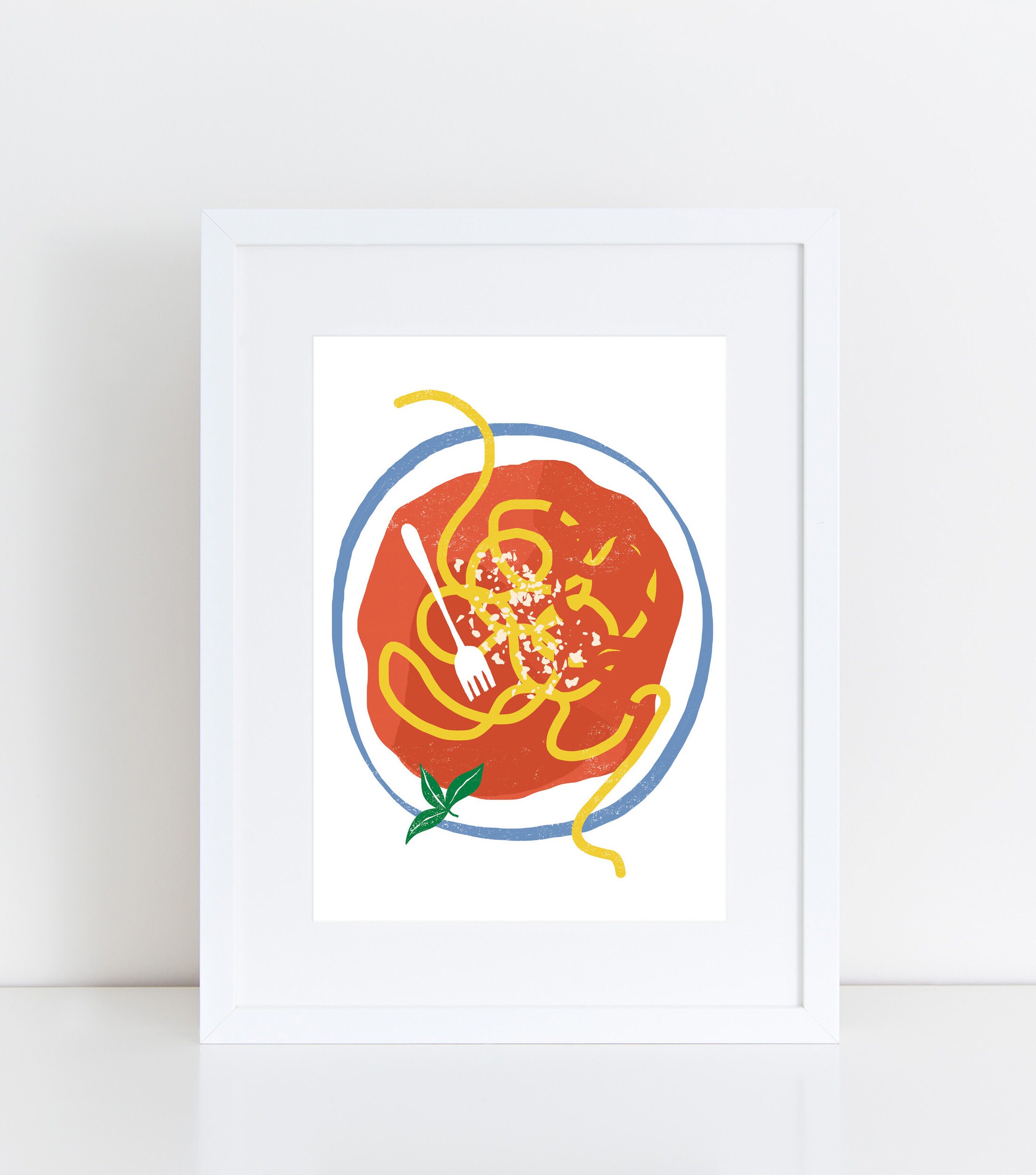 Spaghetti Art Print, Pasta Poster, Pasta Al Pomodoro, Pasta Art Print ...