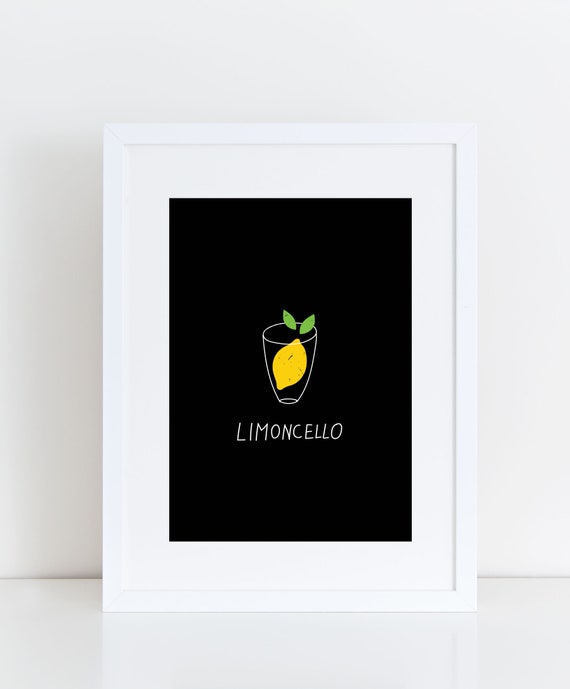 Limoncello poster Limoncello art print Italian poster Italy | Etsy