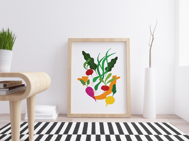 Vegetables Art Print Veggie Poster Kitchen Art Print Salad - Etsy