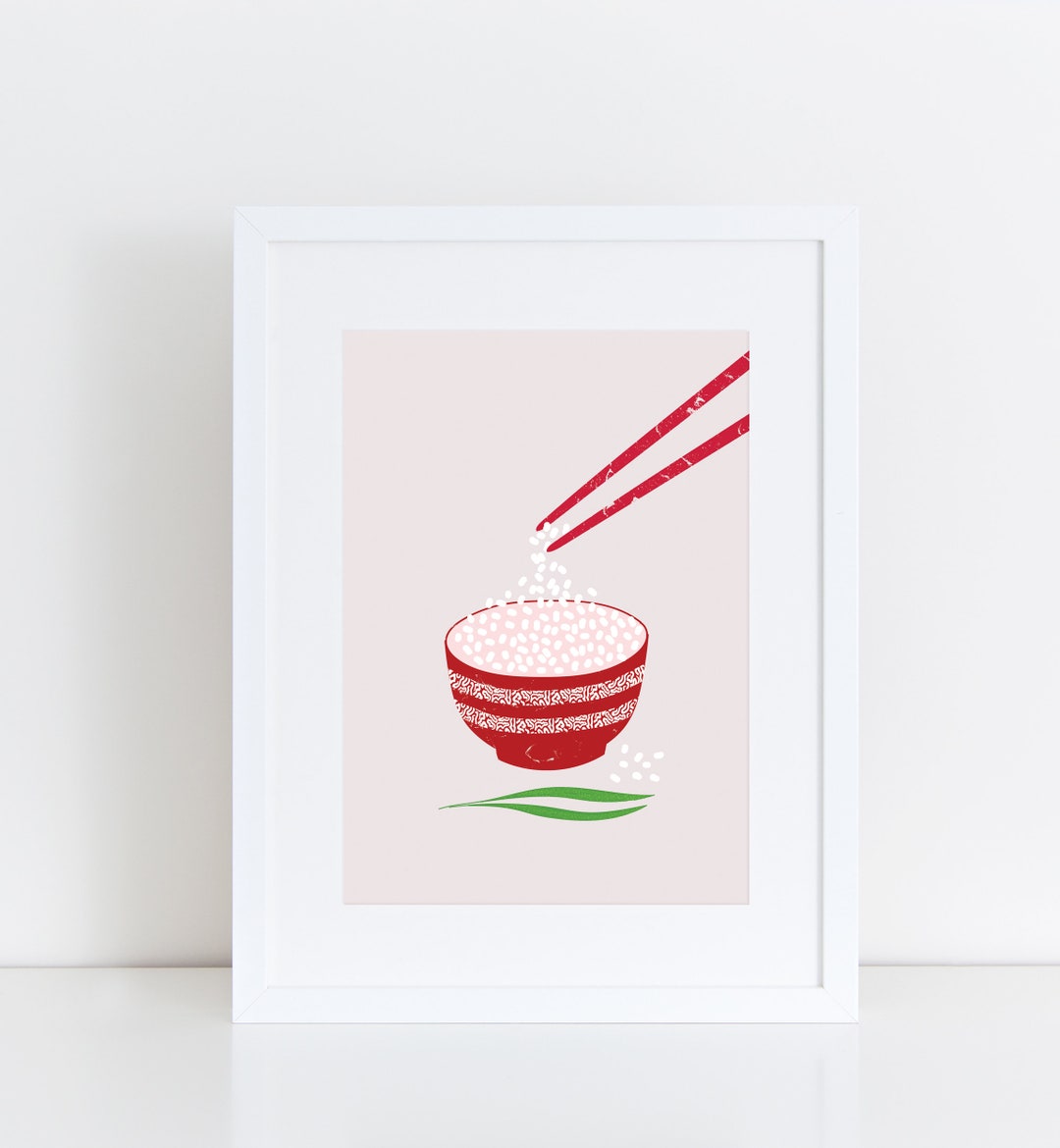 Estampes d'art de riz, art de la cuisine asiatique, art du riz, affiche ...