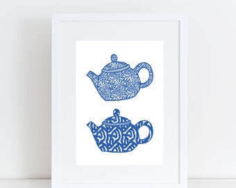 Tea Pot Art Print | Etsy