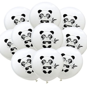 Panda Balloons, 12" Baby Panda Balloons Cute Panda Print Party Balloons ...