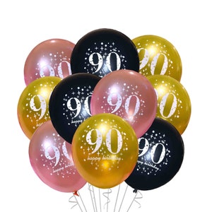 90th Happy Birthday Balloons 12" 90th Birthday Balloons, Ninety Party ...
