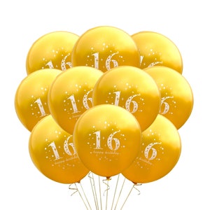 16th Birthday Balloons 12", 16th Balloons, 16th Birthday Decorations ...