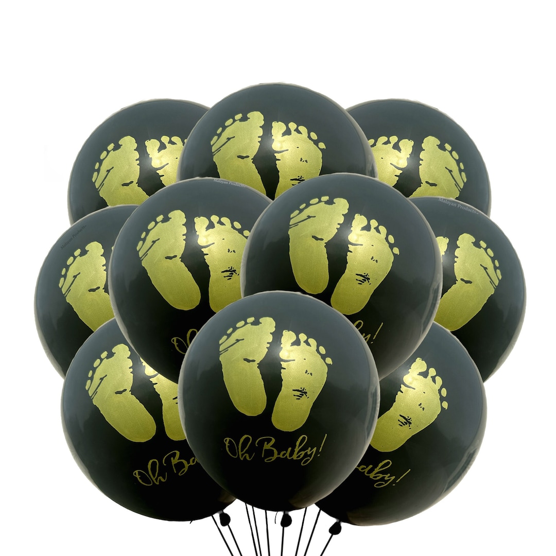 12 Pack Baby Shower Balloons, Cute Baby Feet Balloons, Baby Shower ...