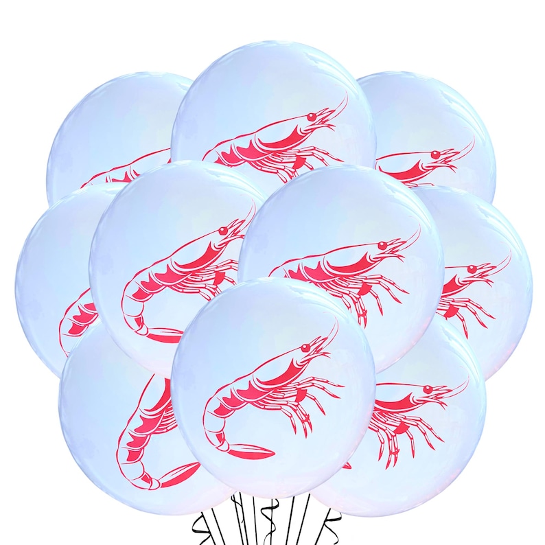 Shrimp Balloons 12" Seafood Boil Party Balloons, Shrimps Theme ...