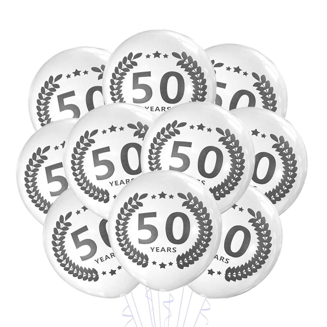 50 Year Balloons, 50 Year Anniversary Party, 50 Year Reunion Event ...