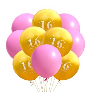 16th Birthday Balloons 12", 16th Balloons, 16th Birthday Decorations ...