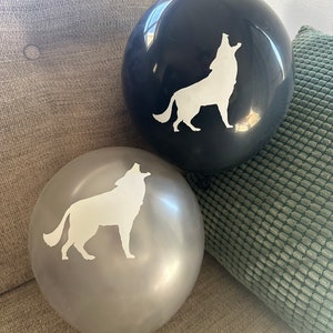 Wolf Balloons 12", Wolves Party Decor, Wolf Party Latex Balloons, Wolf ...