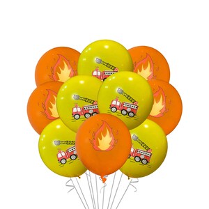 Fire Truck Birthday Balloons 12" Latex, Fireman Party Theme ...